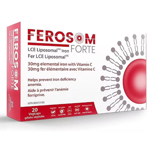 Ferosom Forte LCE, supplément de fer liposomal - 20 gélules végétales